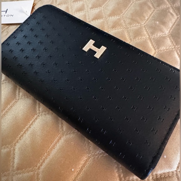 H by Halston | Bags | Halston Monogram Wallet H Initial All Over ...
